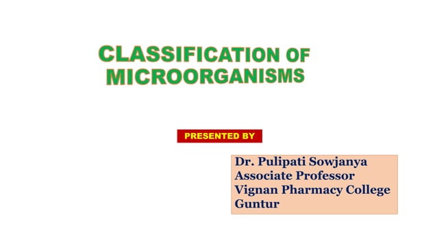 Classification of microoganisms | PPTX | Biological Sciences | Science