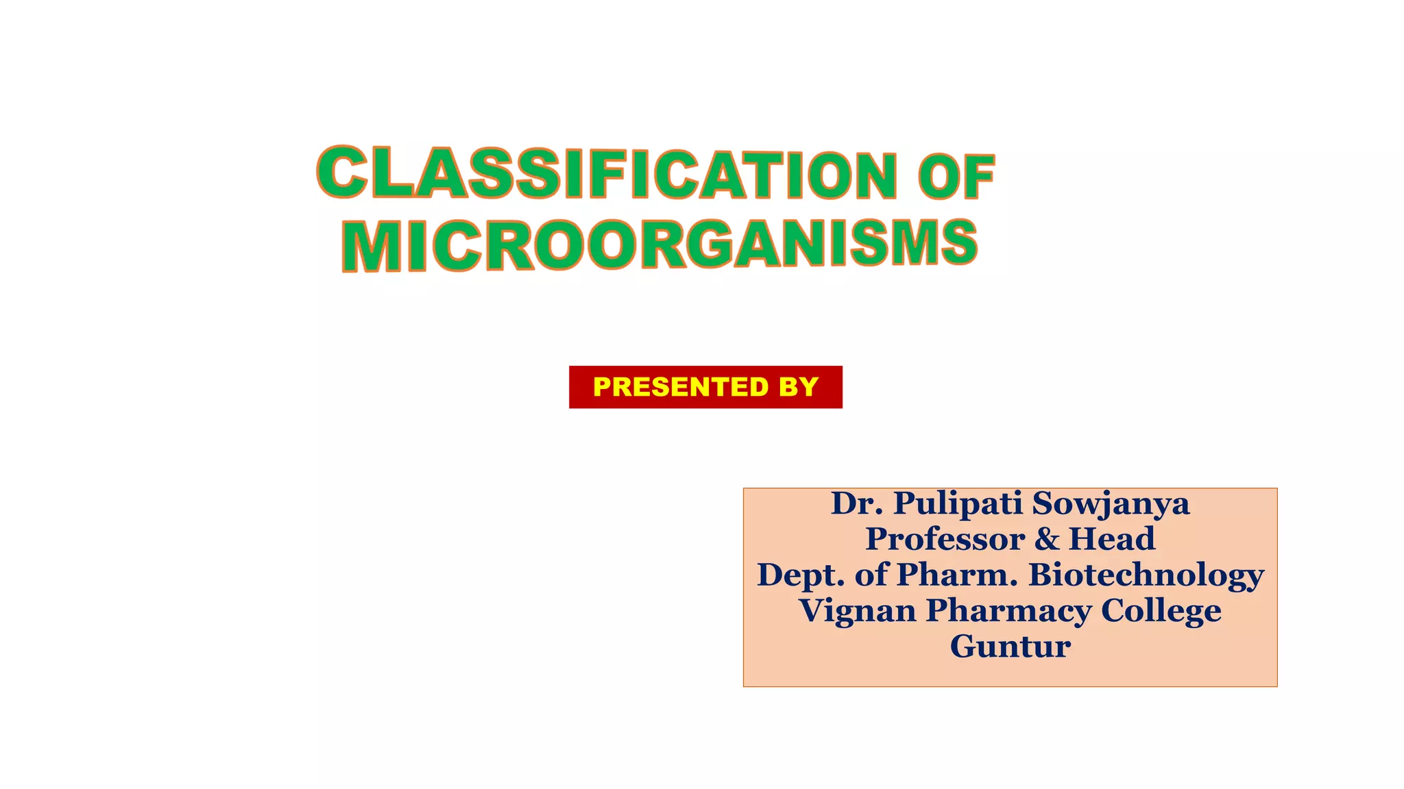 Classification of microoganisms | PPT