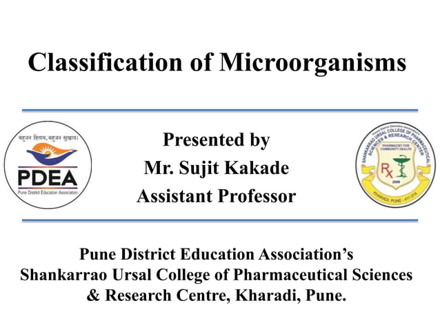 Classification of microorganism | PPTX | Biological Sciences | Science