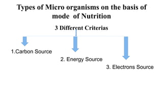 classification of microorganism on the basis of their mode of nutrition ...