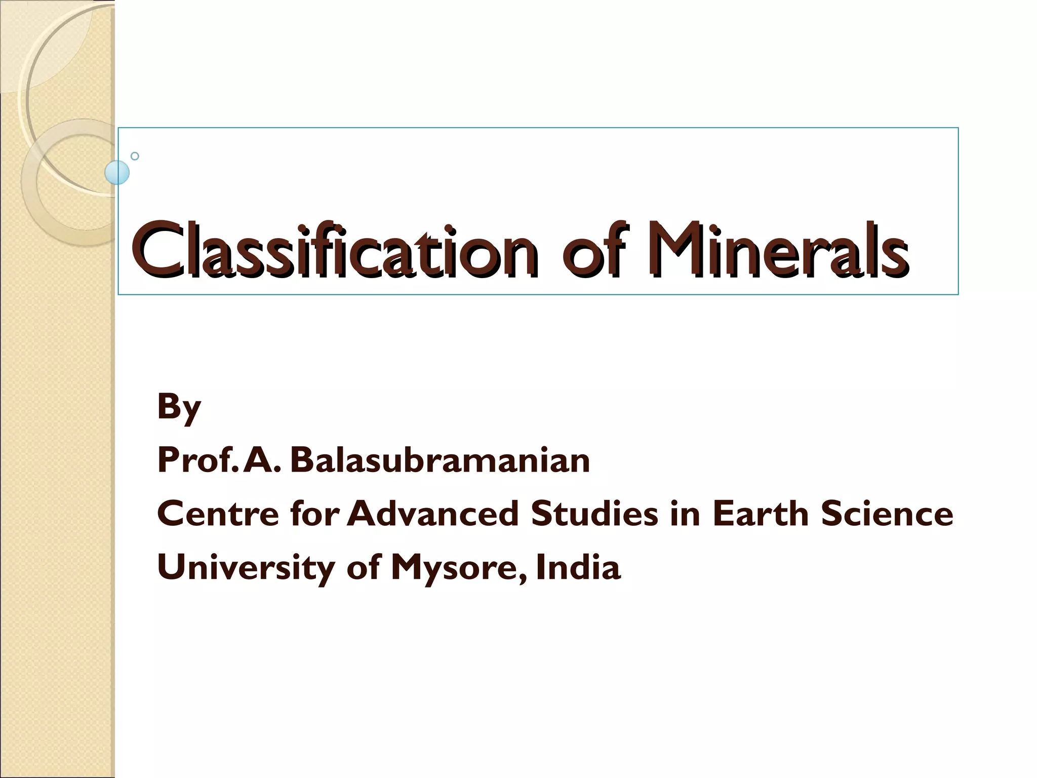 Classification of minerals | PPT