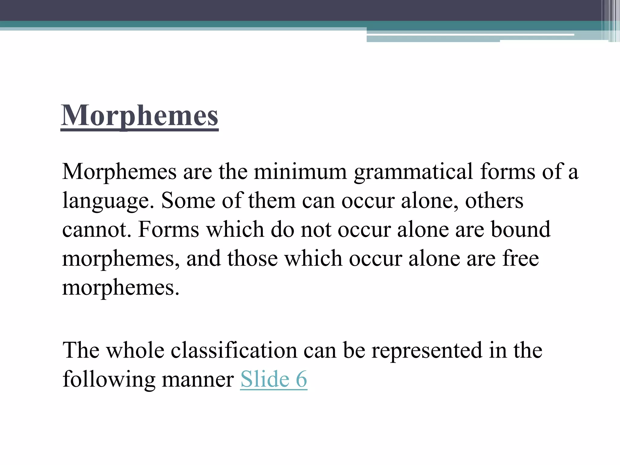 Classification of morphemes | PPTX
