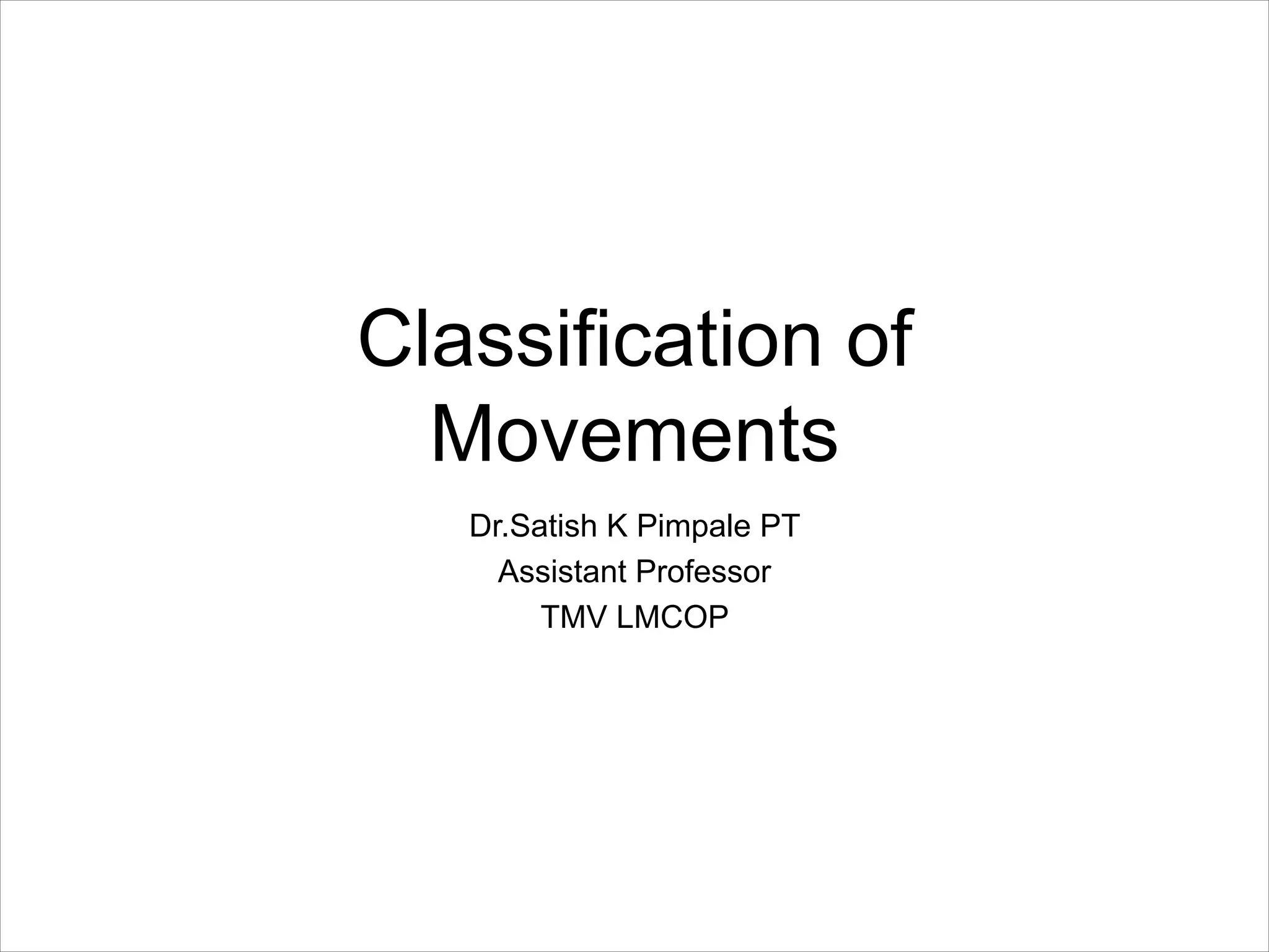 Classification of movement | PDF