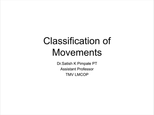 Classification of movement | PDF