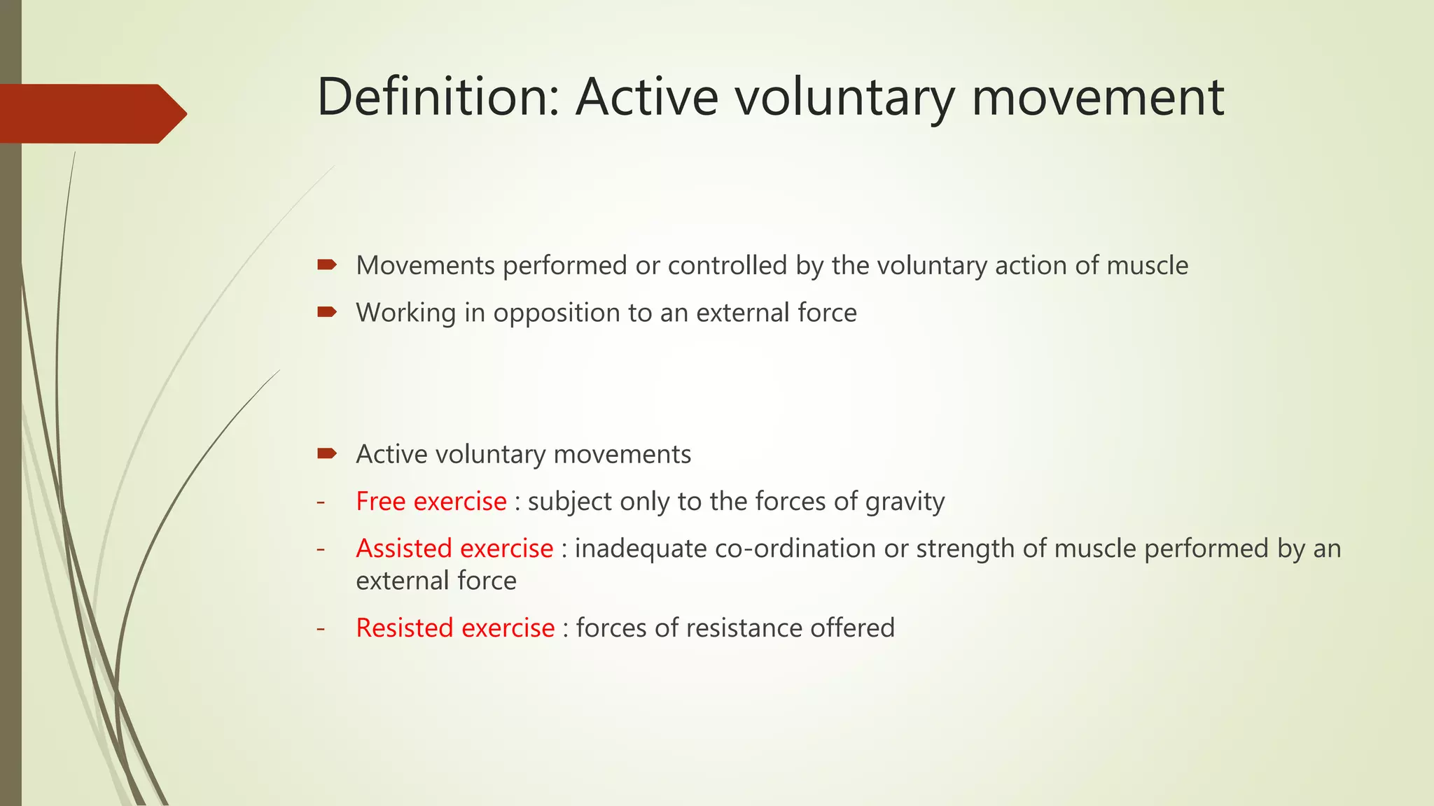 Classification of movements | PPTX | Physical Therapy | Wellness