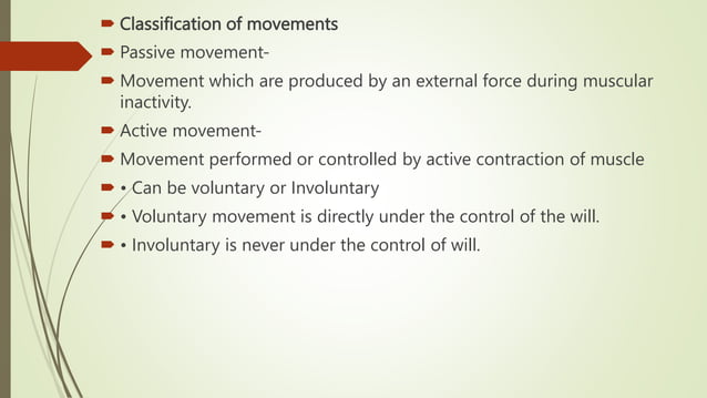 classification of movment.pptx | Physical Therapy | Wellness