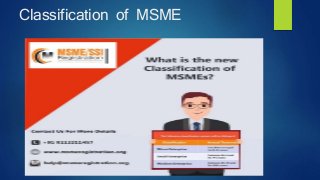 Classification of MSME in India