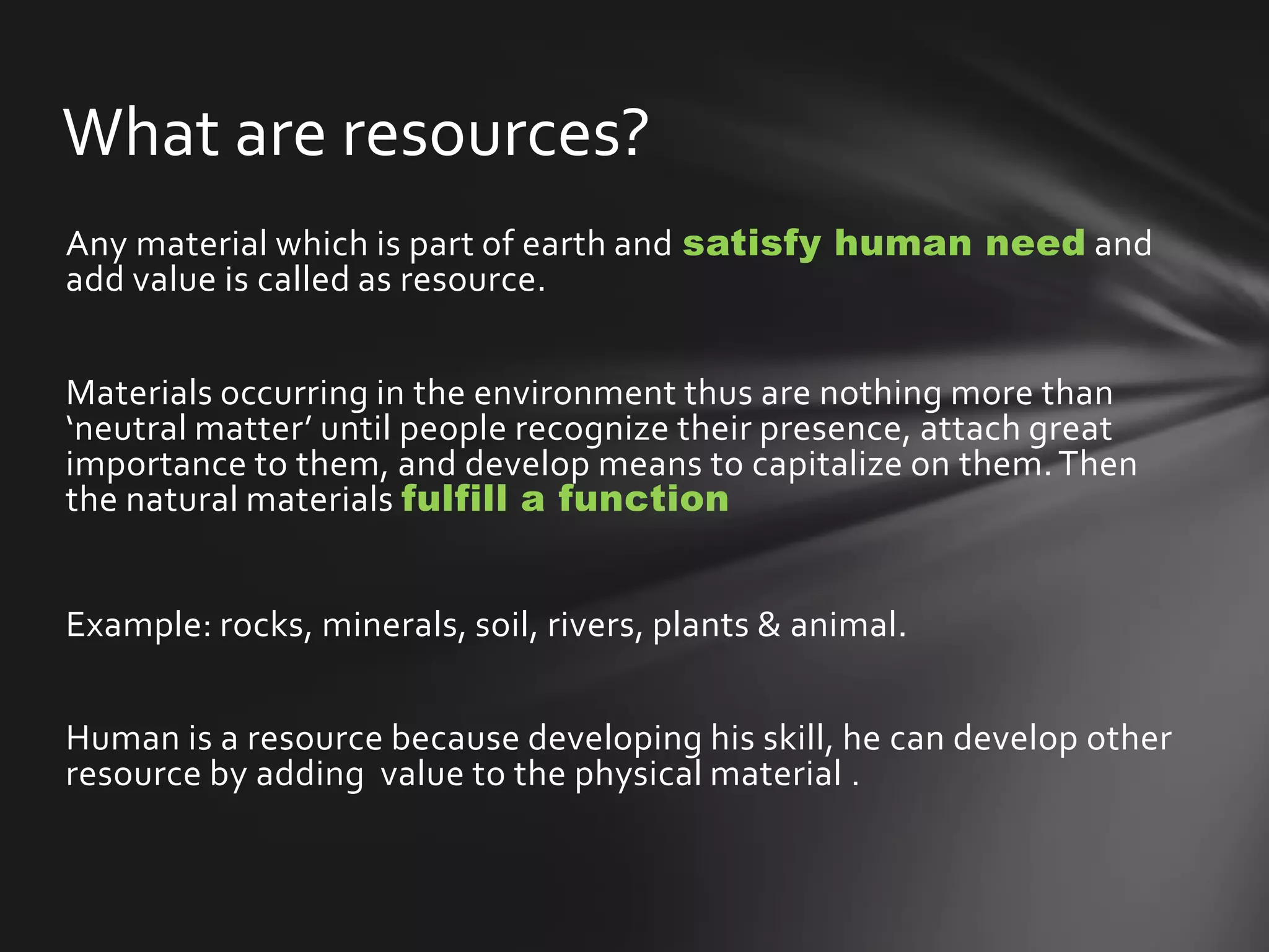 Classification of natural resources (pdf) | PPTX