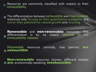 Classification of natural resources (pdf) | PPTX
