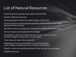 Classification of natural resources (pdf) | PPTX