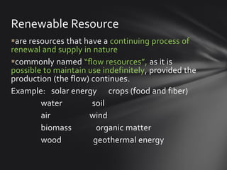 Classification of natural resources (pdf) | PPT