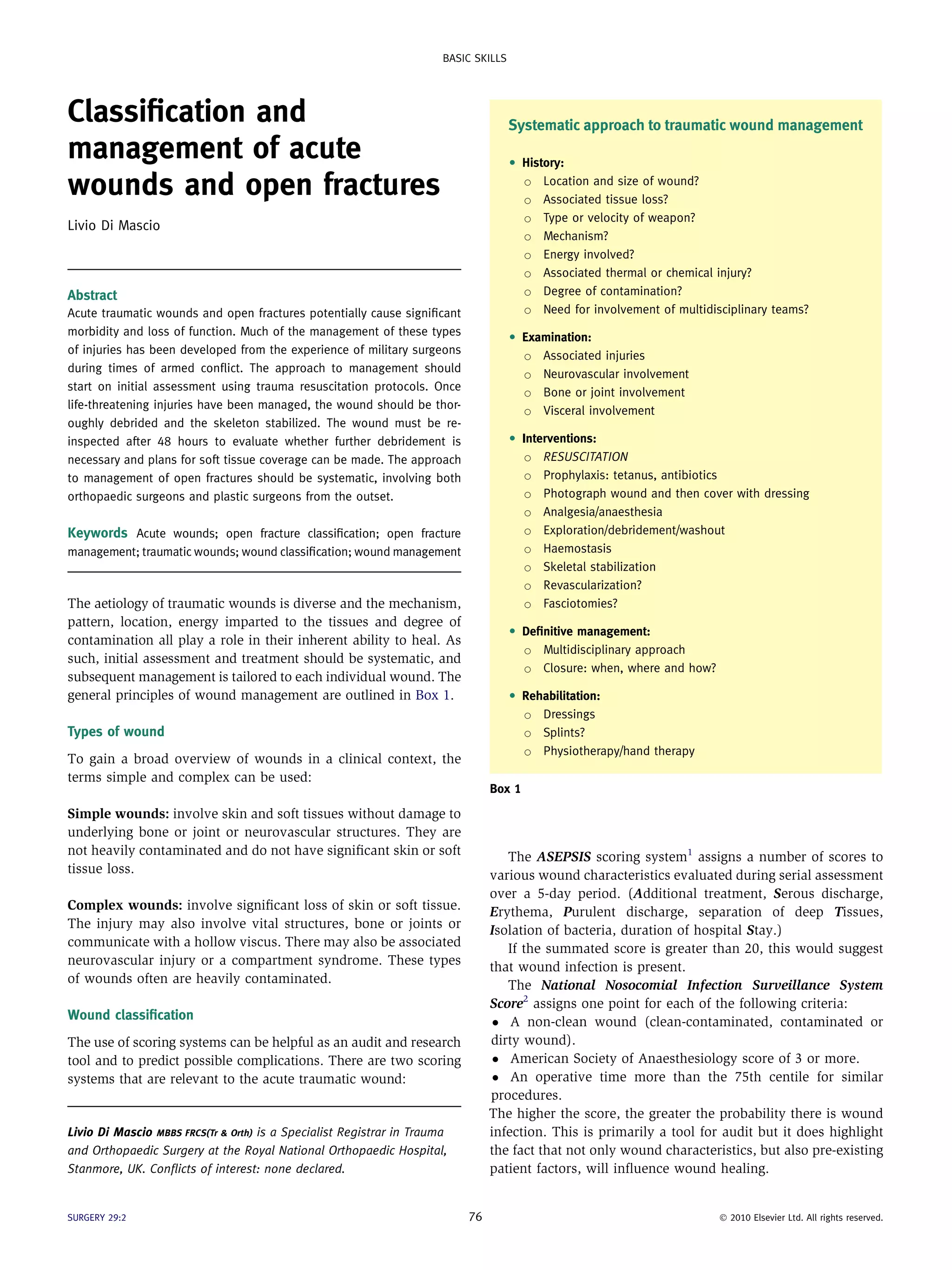 Classification of open fractures | PDF