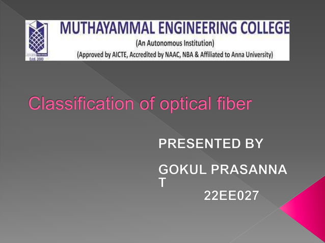 Classification of optical fiber.pptx | Physics | Science