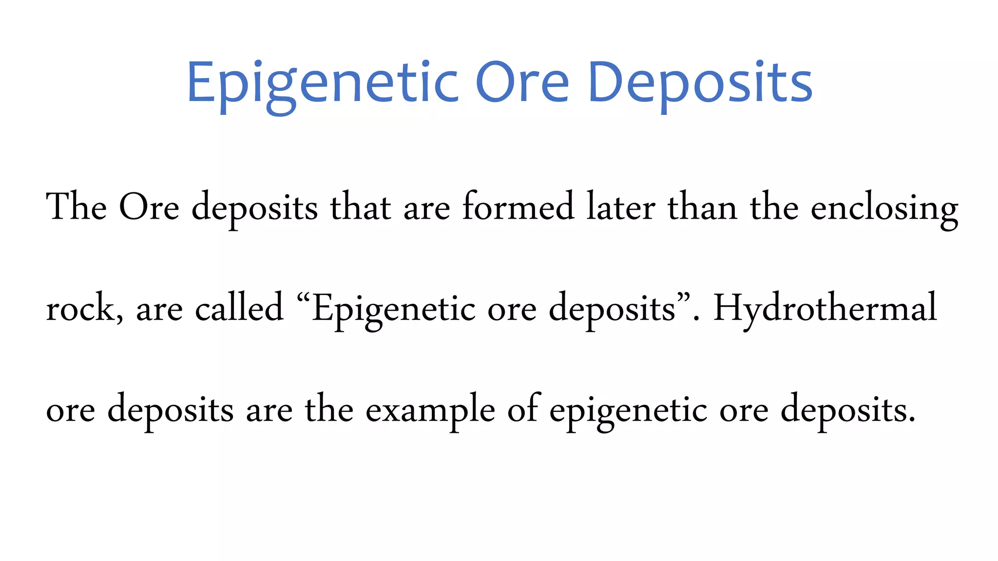 Classification of ore deposits | PPTX