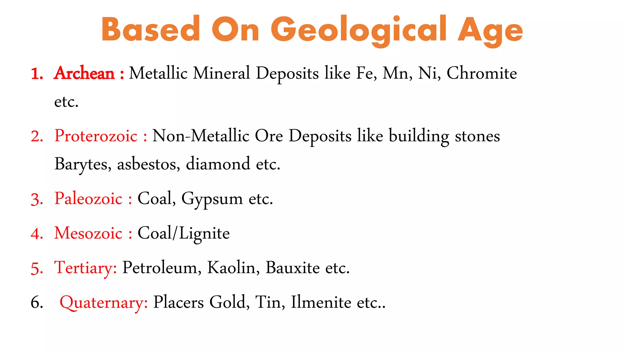 Classification of ore deposits | PPTX