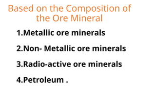 Classification of Ore Deposits, Economic Geology.pptx