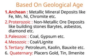 Classification of Ore Deposits, Economic Geology.pptx