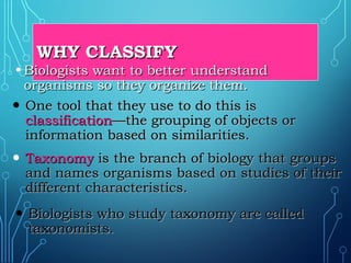 Classification of organism grade 8 science.ppt