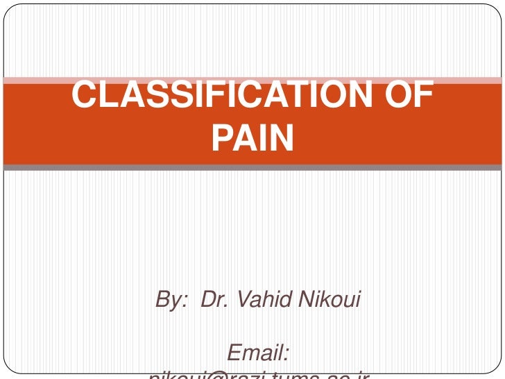 Classification of Pain