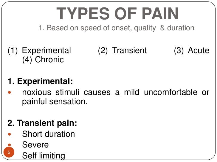 Classification of Pain