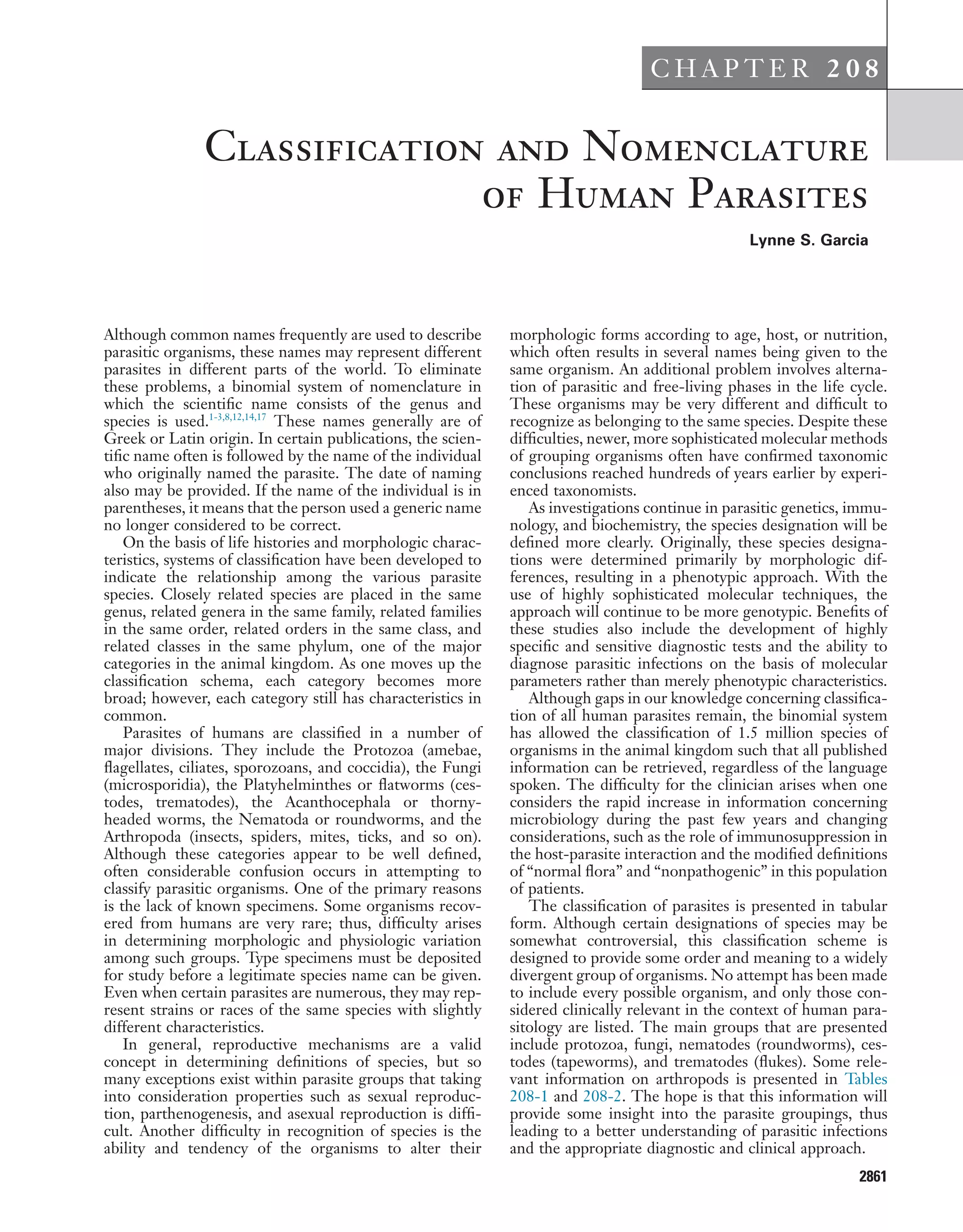 Classification of parasites | PDF