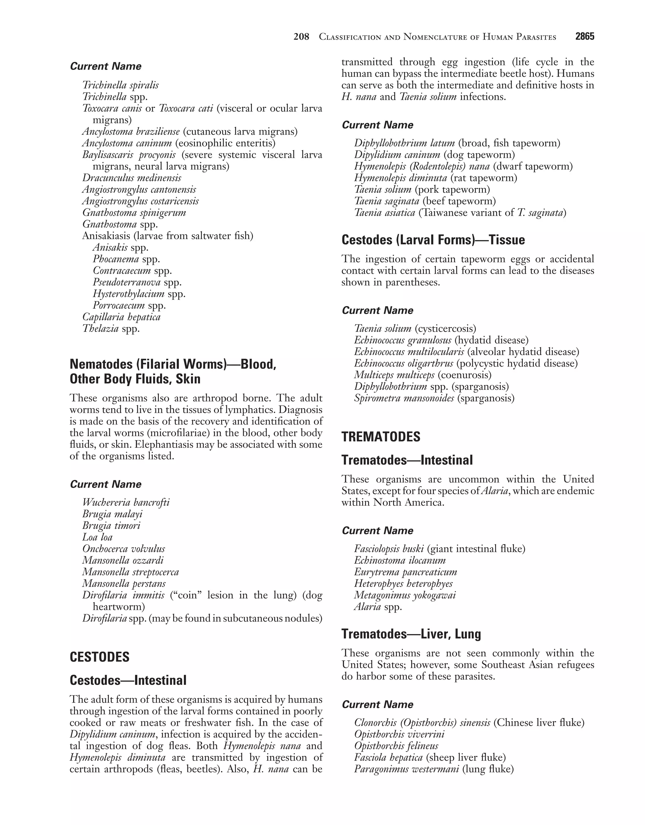 Classification of parasites | PDF