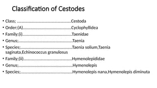 Classification of parasites.pptx health t | PPTX