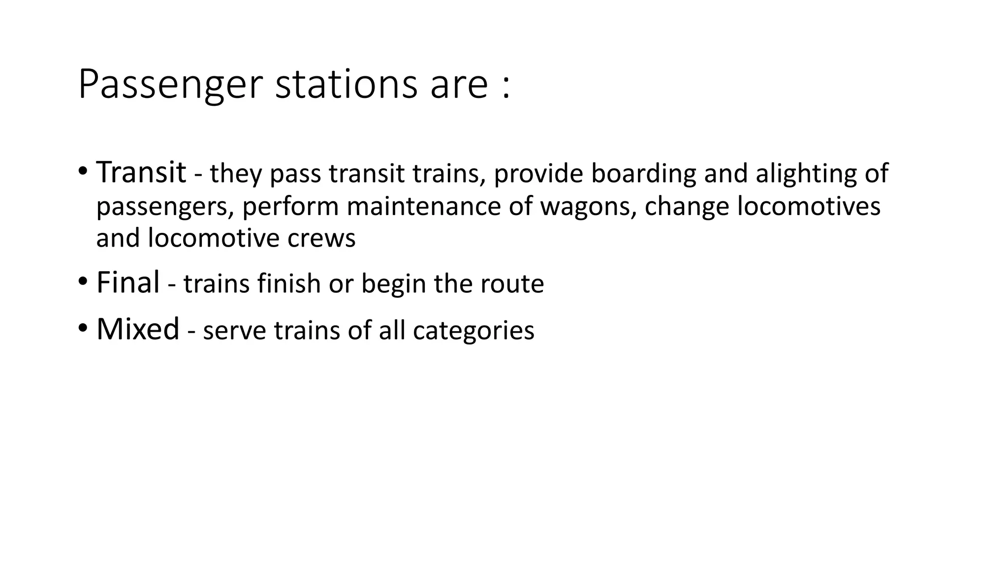 Classification of passenger stations | PPTX
