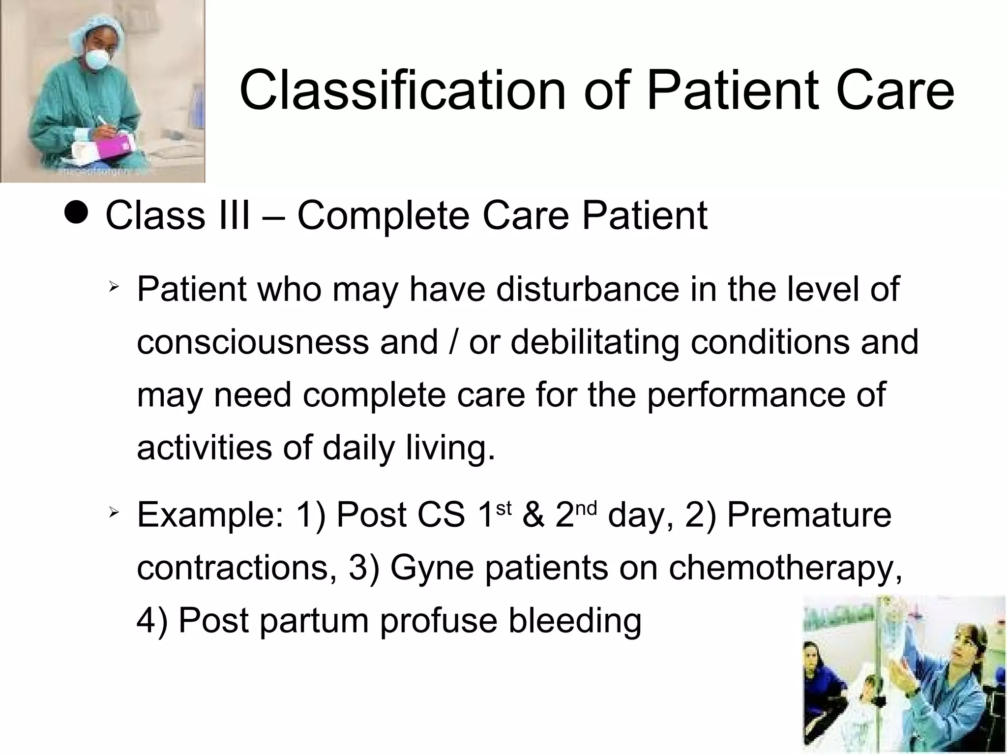Classification of patient care | PPT