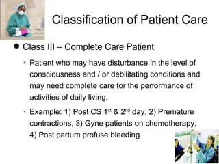Classification of patient care | PPT