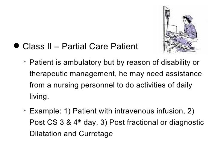 Classification of patient care