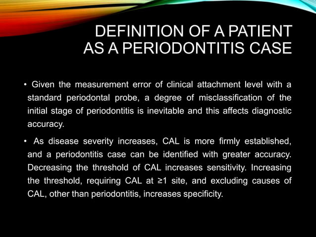 Classification of periodontal disease 2017 | PPTX | Dental Health ...