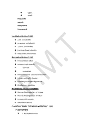 Classification of periodontal diseases | PDF