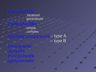 Classification of periodontal diseases | PPT