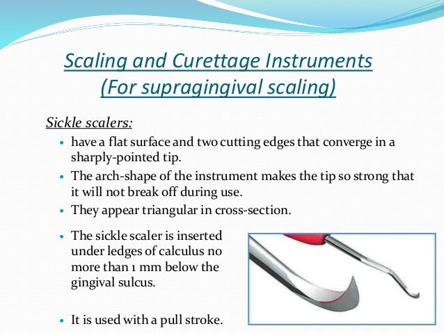 Classification of periodontal instruments
