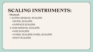 Classification of Periodintal Instruments .pdf | Oral care | Personal Care