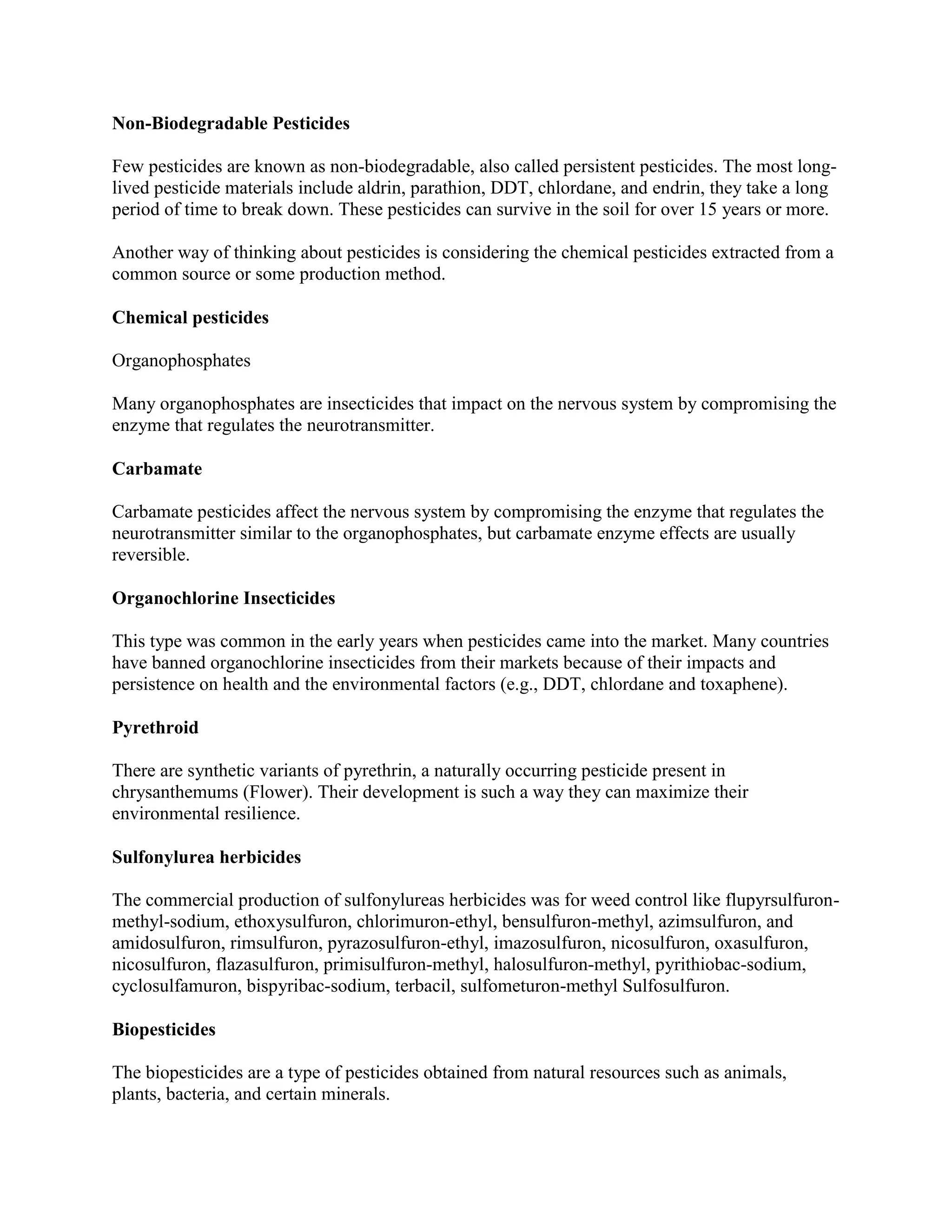 Classification of pesticides notes for students | DOCX