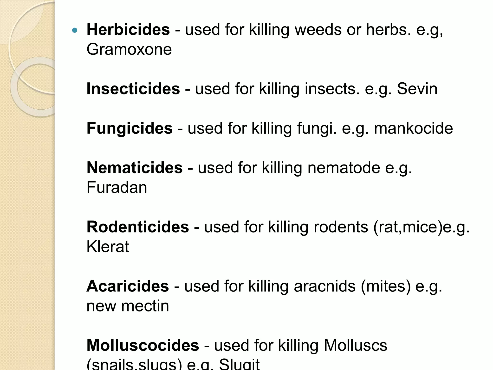 Classification of pesticides & fungicides | PPTX