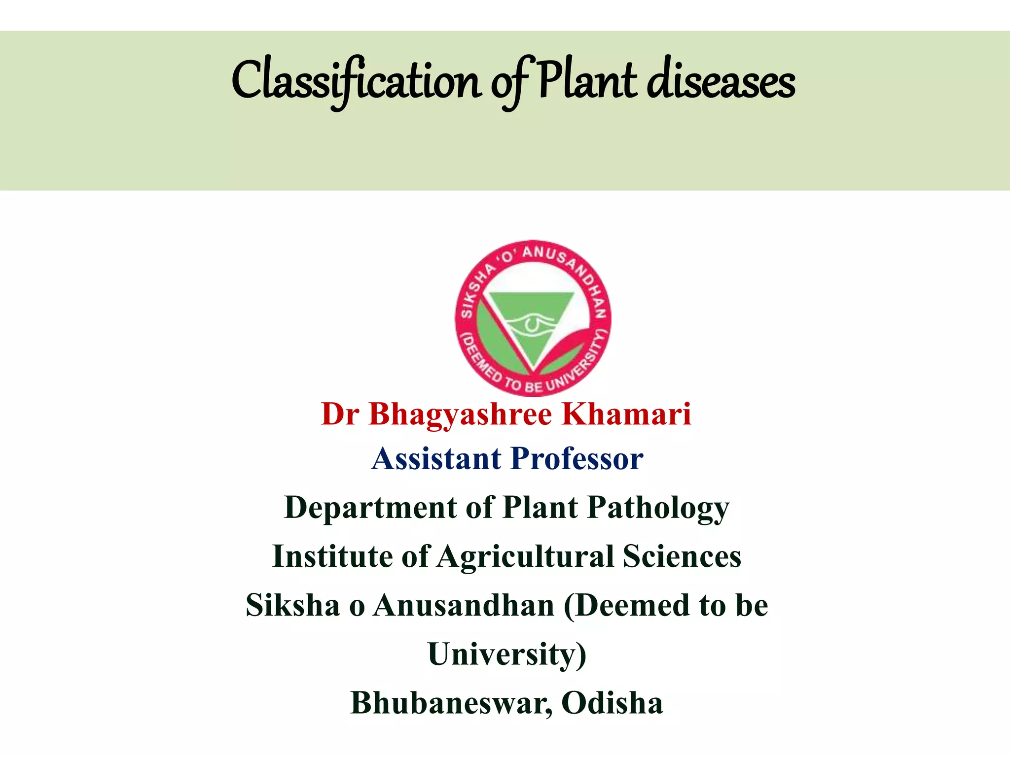 Classification of plant disease | PPTX