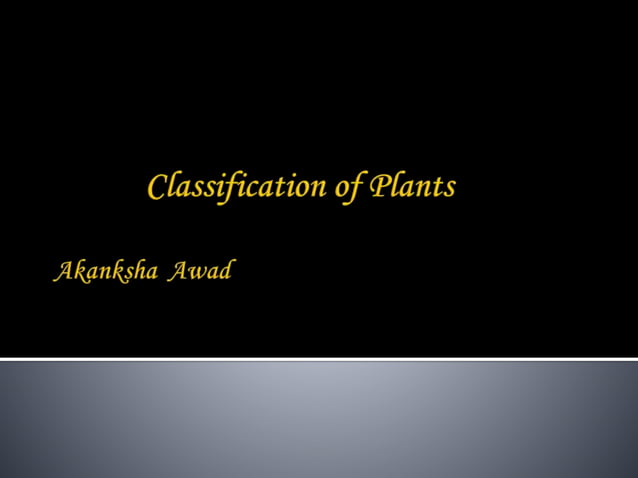 Classification of plants | PPT