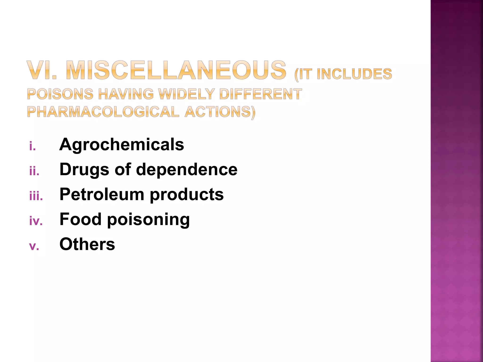 Classification of Poisons | PDF