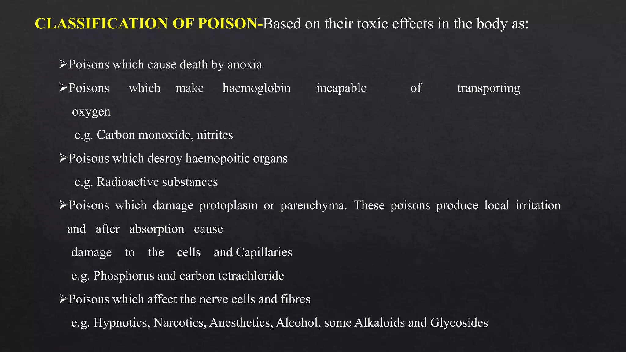 Classification of poisons and types of poisoning.pptx