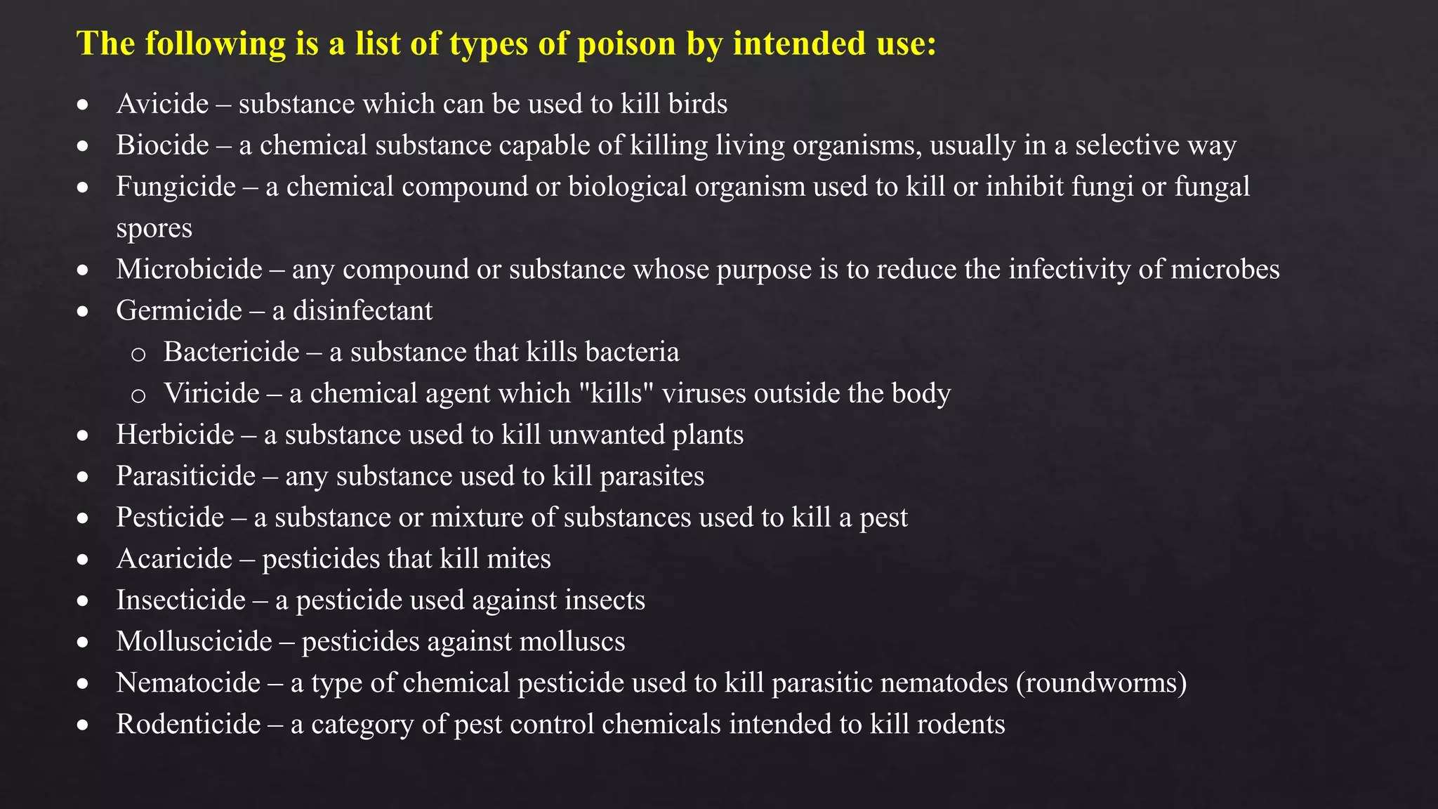 Classification of poisons and types of poisoning.pptx