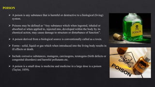 Classification of poisons and types of poisoning.pptx