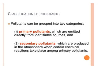 Classification of pollutants A Presentation By Mr. Allah dad Khan ...