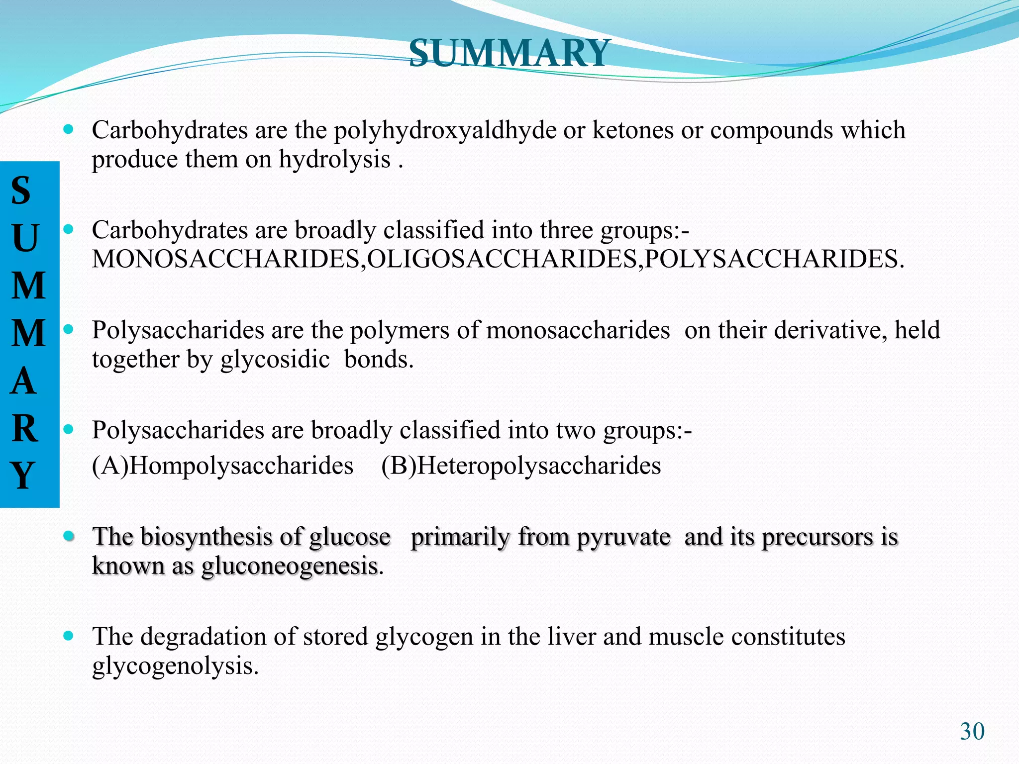 Classification of polysaccharides, gluconeogenesis and glucogenolysis. | PPTX