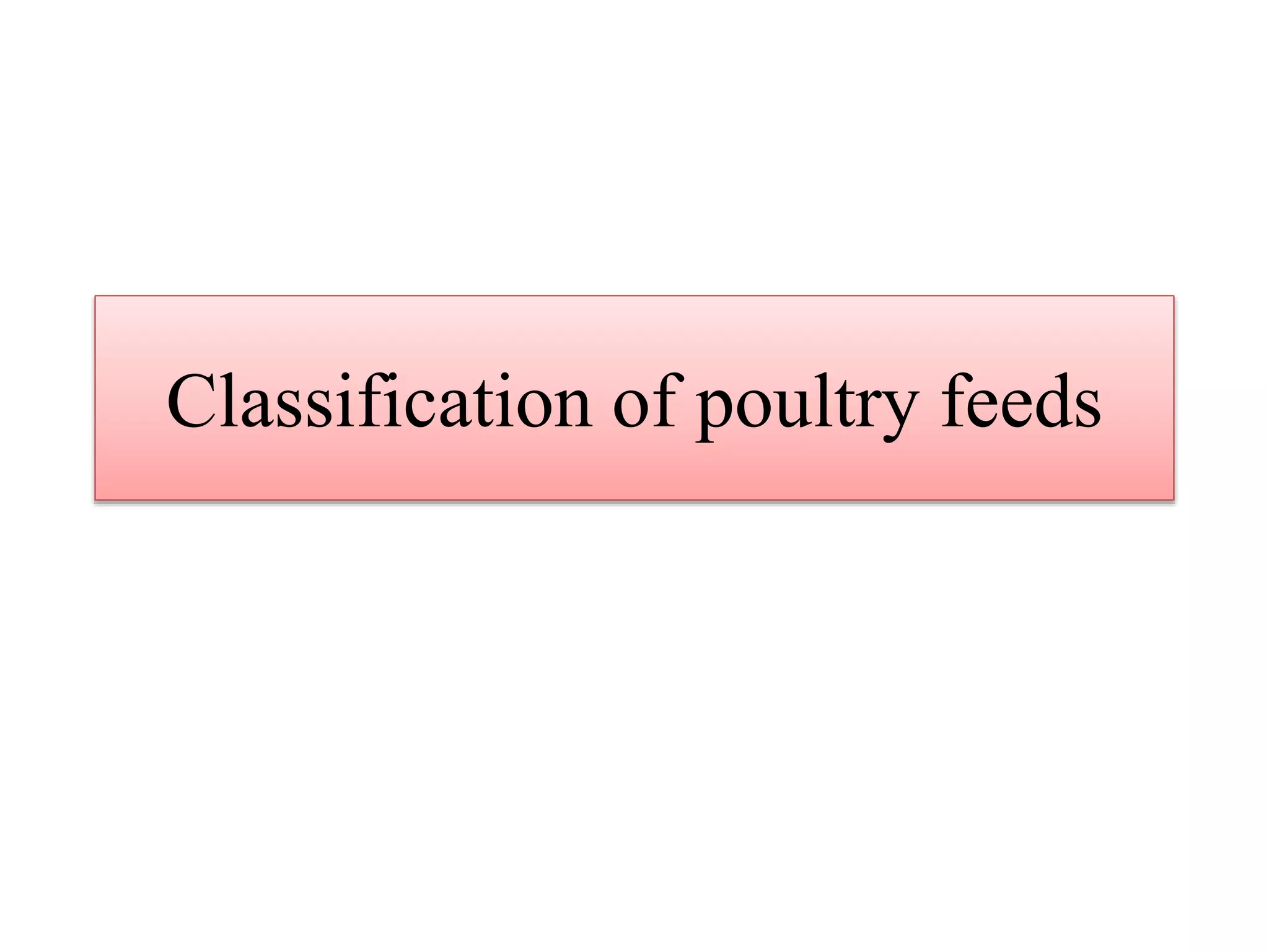 Classification of poultry feed ingedients | PPTX