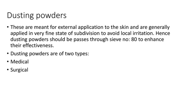 Classification of powders | PPTX | Oral care | Personal Care