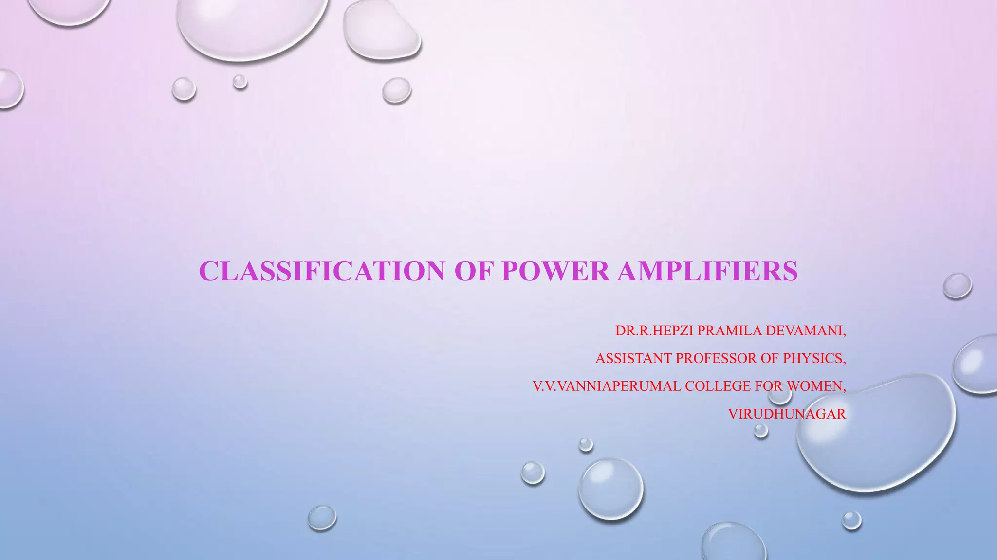 Classification of power amplifiers | PPT
