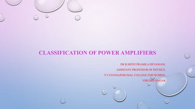 Classification of power amplifiers | PPT